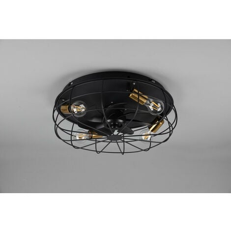 Trio Trondheim Modern 4 Light Ceiling Fan Black Matt Remote control