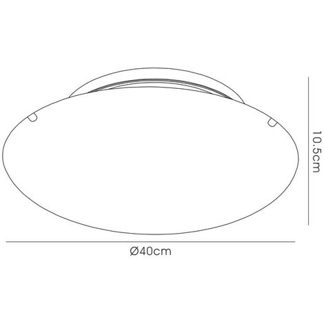 Inspired Deco - Tassa - 18W LED Medium Flush Ceiling Light, 400mm Round ...