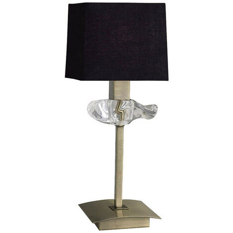 Inspired Mantra Akira Table Lamp 1 Light E14, Antique Brass With Black ...