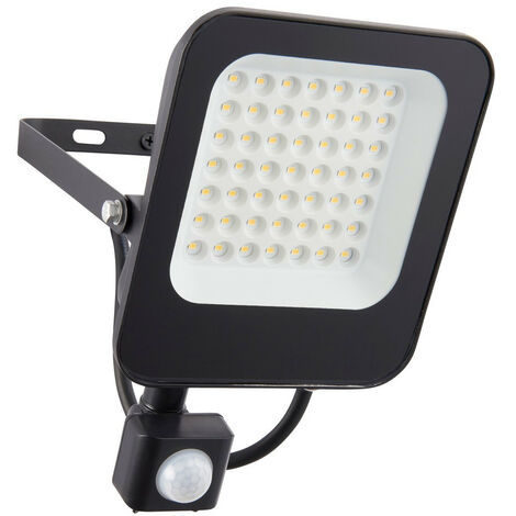 Saxby Guard PIR Override 30W IP65 30W Outdoor Flood Light Matt Black Paint