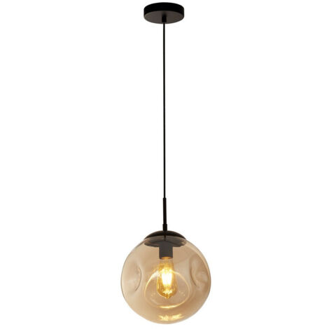 Searchlight Punch Pendant Black, Champagne Punched Glass