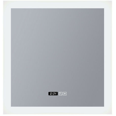 Searchlight Square Bathroom Mirror Digital Clock, Demister