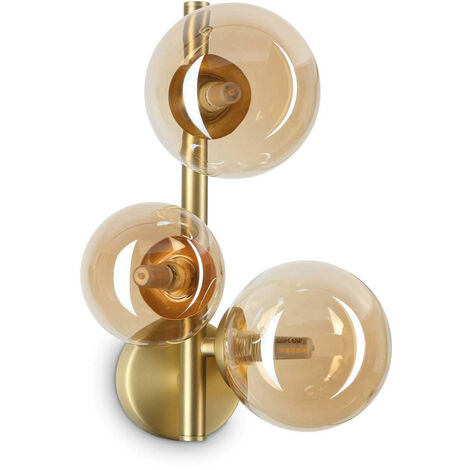 Ideal Lux Perlage 3 Light Wall Lamp Brass