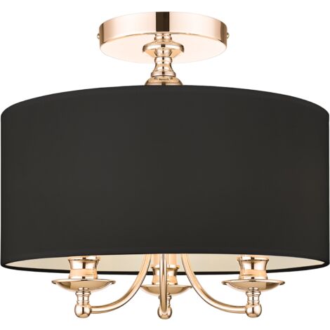 Cosmo Abu Dhabi 3 Light Cylindrical Ceiling Light Gold, E14