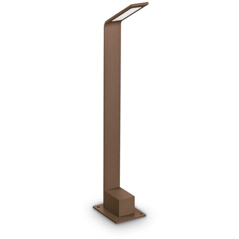 Ideal Lux Agos Integrated LED Outdoor Short Bollard Brown 730Lm 4000K IP54