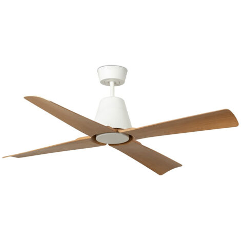 Faro Typhoon Medium White, Wood Ceiling Fan With DC Smart Motor 6 Speed