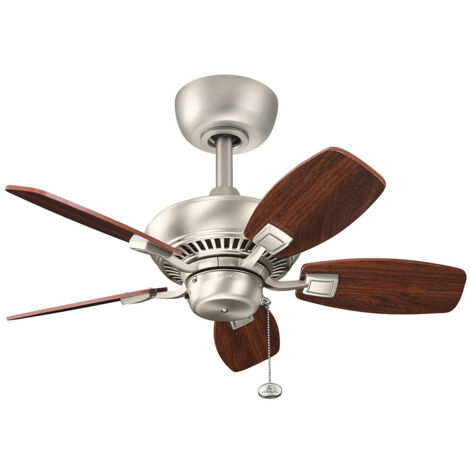 Elstead Canfield 76cm Pull Chain Ceiling Fan Brushed Nickel