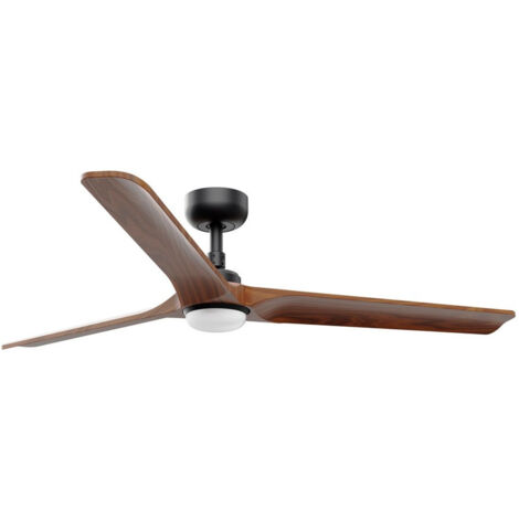Faro Heywood Large Led Black, Dark Wood DC Ceiling Fan With DC Smart ...
