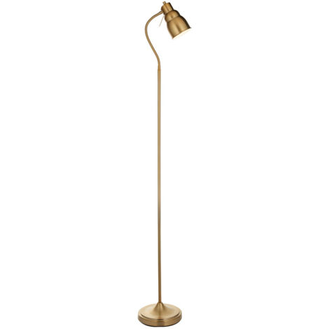 Endon Collection Classic Flexi Task Floor Lamp Brushed Aged Brass Plate ...