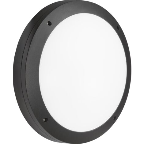 LED Round Bulkhead CCT with Emergency & Daylight Sensor Black 230V IP65 18W