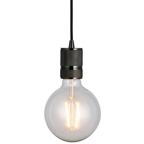Endon Urban - 1 Light Pendant Black Chrome Plate, E27
