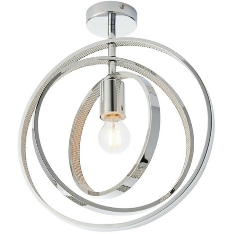 Endon Merola Contemporary Designer Crystal LED Spherical Semi Flush ...