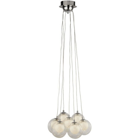 Searchlight CLUSTER - 7 Light Led Ball Ceiling Pendant - Chrome, Glass ...