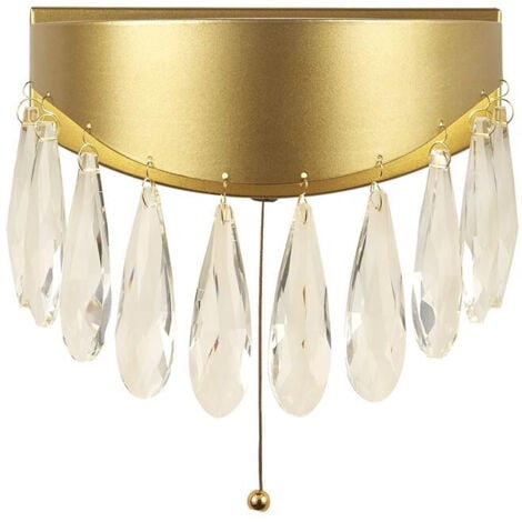 Searchlight Jewel LED Wall Light, Gold, Crystal 4000K