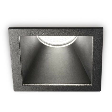 Ideal Lux Game Square Recessed Downlight Black 8.4cm 2700K