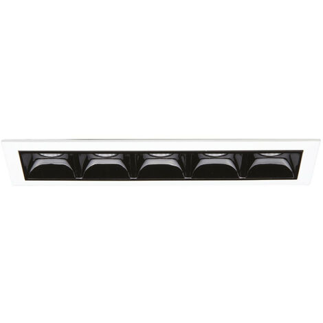 Ideal Lux Lika Rectangle 5 Light Recessed Downlight Black 146cm 4000K