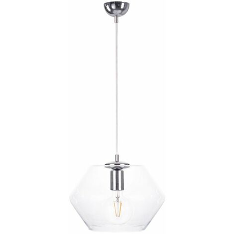 Keter Eve Dome Pendant Ceiling Light Silver, 30cm, 1x E27