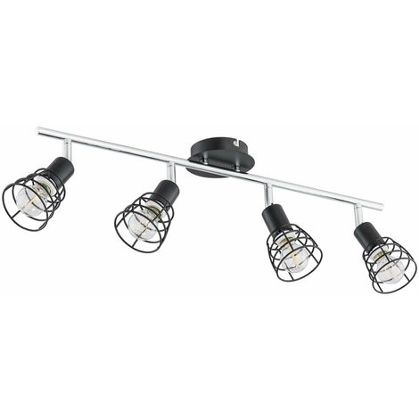 Keter Cage Ceiling Spotlight Bar Black, 64cm, 4x E14