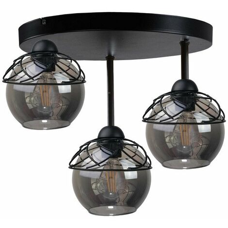 Keter Mera Semi Flush Light Black, 30cm, 3x E27