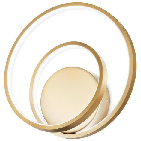 Ideal Lux OZ Dimmable Swirl Integrated LED Wall Lamp Brass, 3000K