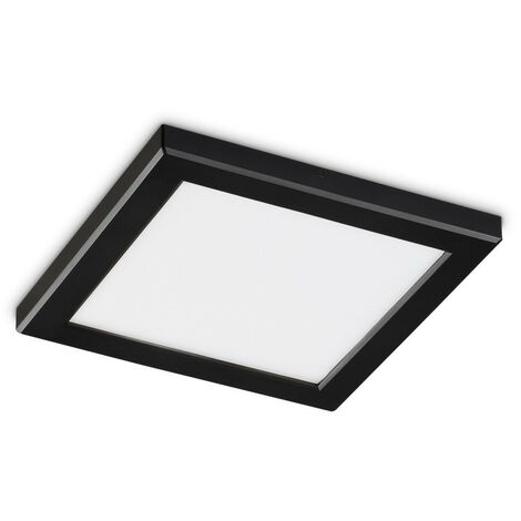 Ideal Lux AURA Square LED Recessed Downlight Black, 3000K, Non-Dim