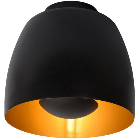 Lucide NOLAN - Flush Ceiling Light - Ø24cm - 1xE27 - Black