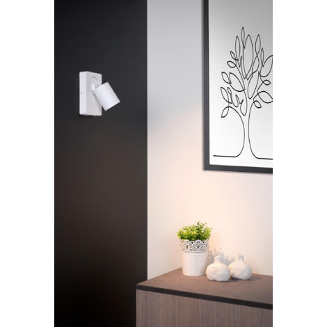 Lucide NIGEL - Wall Spotlight - LED Dim. - GU10 - 1x5W 3000K - With USB ...