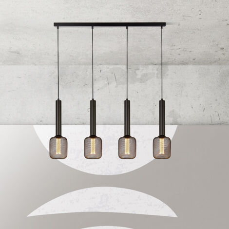 Searchlight Dulwich 4 Light Bar Ceiling Pendant, Black