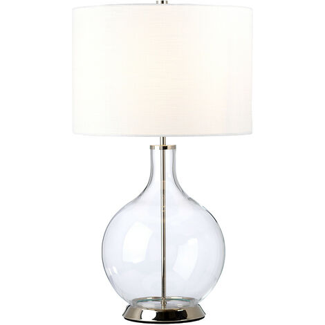 Elstead Orb Table Lamp with Round Shade Polished Nickel