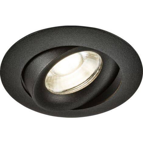 Knightsbridge Odina Single Tilt Round Downlight Black - ODA1TRB