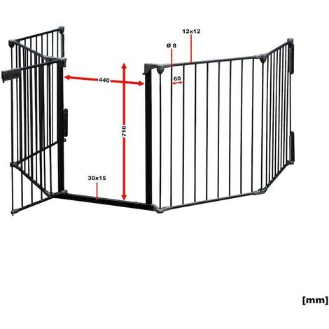 Barrière de Protection pour Poêles à Bois et Cheminées. Ouverture gauche