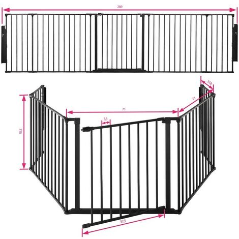 Barrière de Protection pour Poêles à Bois et Cheminées. Ouverture droite