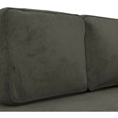 Chaise Longue en Velours. Gris Foncé : Divan, Canapé et Lit Confortable