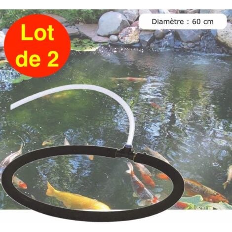 Lot de 2 Diffuseurs D'Air Poreux 60 cm Pour Bassins De Jardin + Tuyau