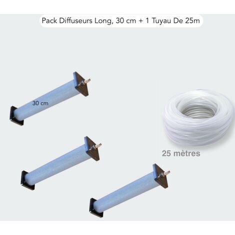 Lot 3 Grands Diffuseurs D'air 30 cm De Long + 1 Tuyau De 25m, Bassin