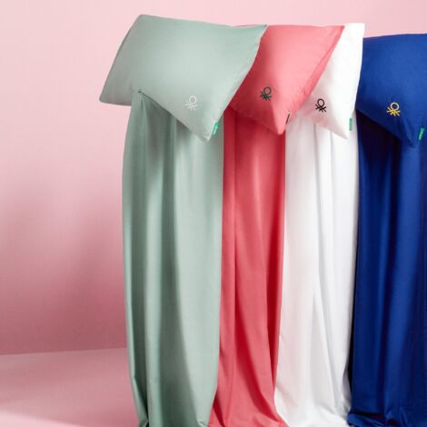 BENETTON ENSEMBLE 4PCS DRAP DOUBLE: DRAP PLAT (240x240CM AVEC OURLET ...