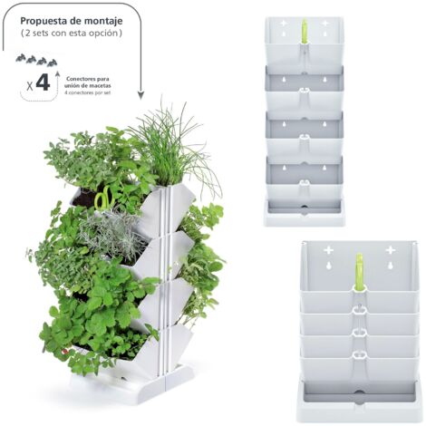 Prosperplast Mini Cascade jardinière verticale en plastique blanc 19,5 (L) x 11,4 (l) x 47,5 (H ...