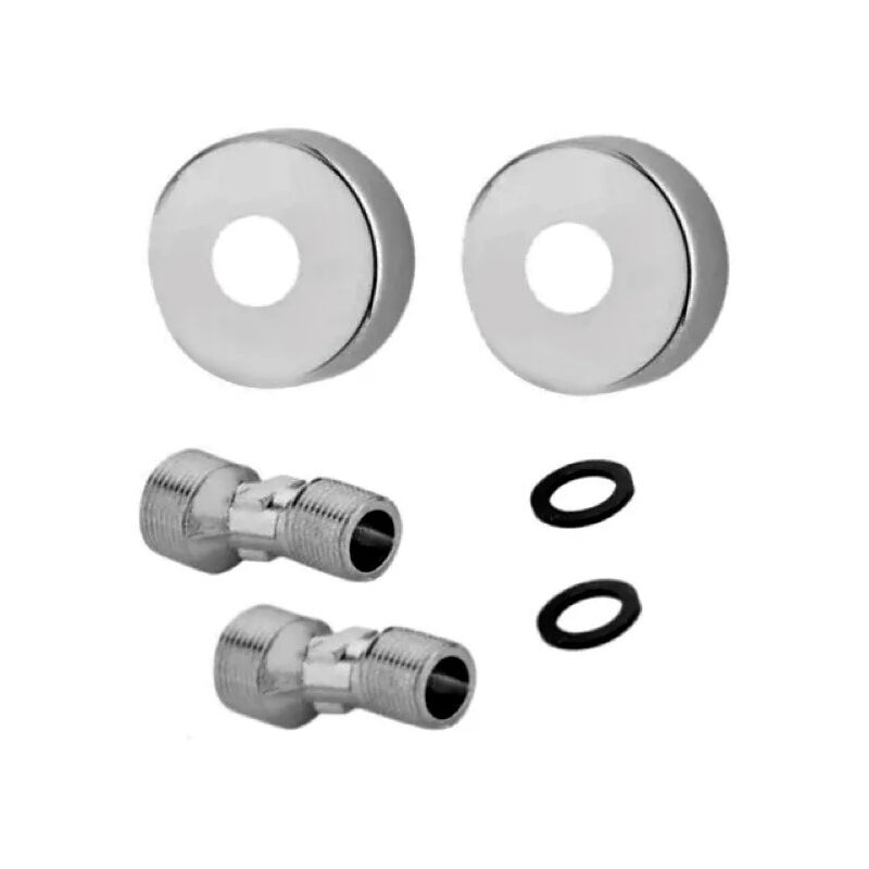 Conectores de pared excéntricos con roseta redonda D.60mm, D.20mm, por par.
