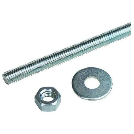 Varilla roscada de acero cincado 6x20cm, 3 piezas.