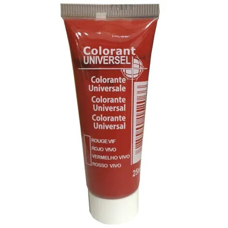 Colorante universal, tubo de 25 ml, rojo brillante.