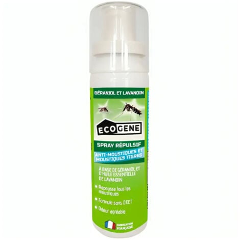 Spray repelente de mosquitos y tigres con geraniol y lavandín, 100 ml