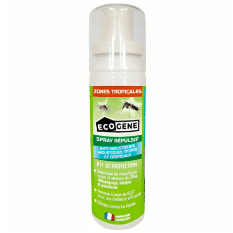 Spray repelente DEET para mosquitos, incluidos los tigres, zonas ...