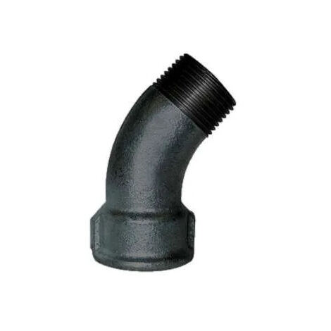 Codo maleable 45°, 12x17, macho hembra negro