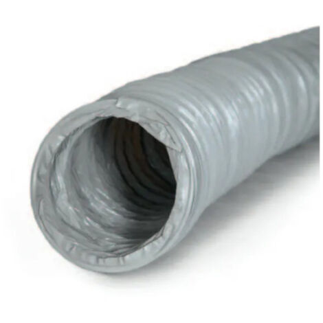 Conducto flexible de PVC gris para ventilación, diámetro 150mm, longitud 6m