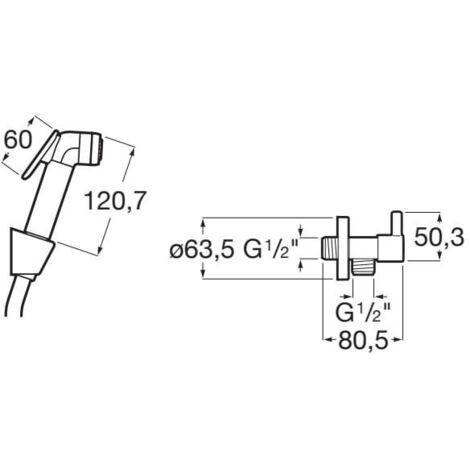 Roca A5B9M30C00 BE FRESH ONE Kit de ducha bidé (1 salida) con llave de ...