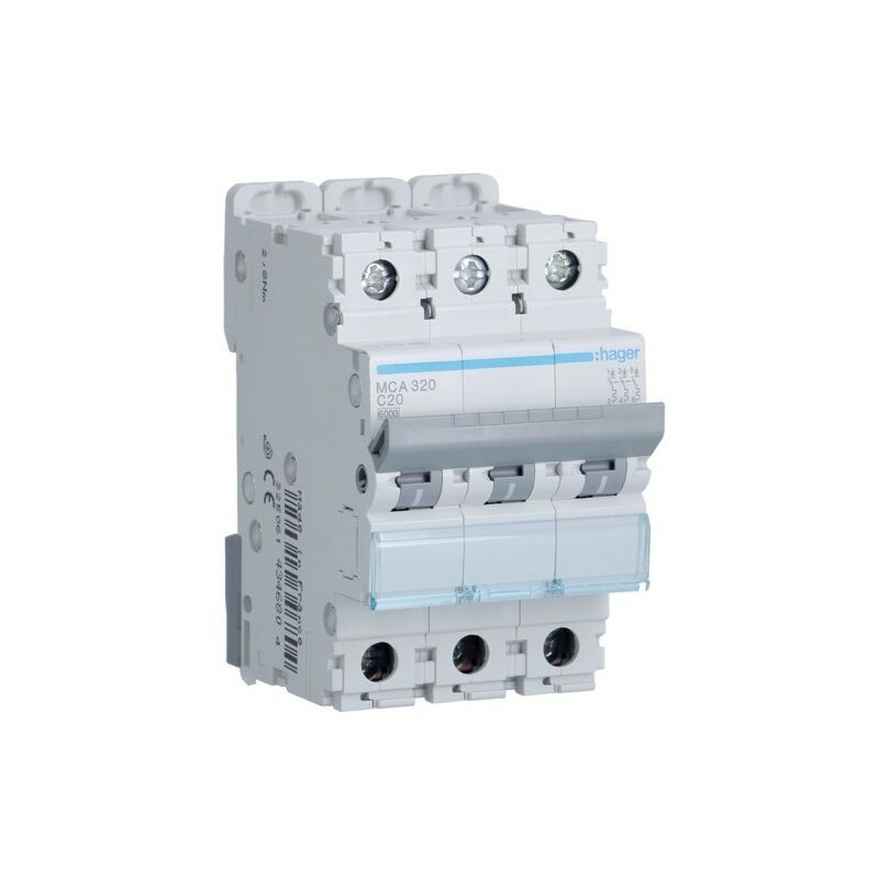 Hager MCA320 Disjoncteur 3P 20A courbe C 6/10kA