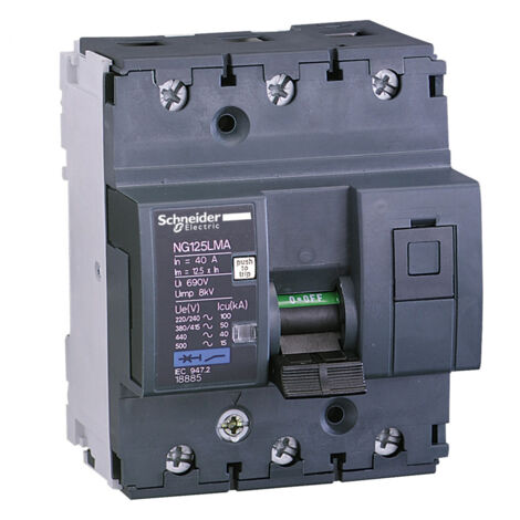 Schneider 18880 Disjoncteur moteur NG125LMA - 6,3 A - 3P 3d ...