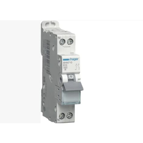 Hager MHN710 Disjoncteur 1P+N 10A 1mod. courbe B 4,5kA