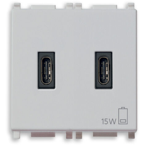 VIMAR - 14295.CC.SL Alimentatore USB C+C 15W 3A 5V 2M Silver