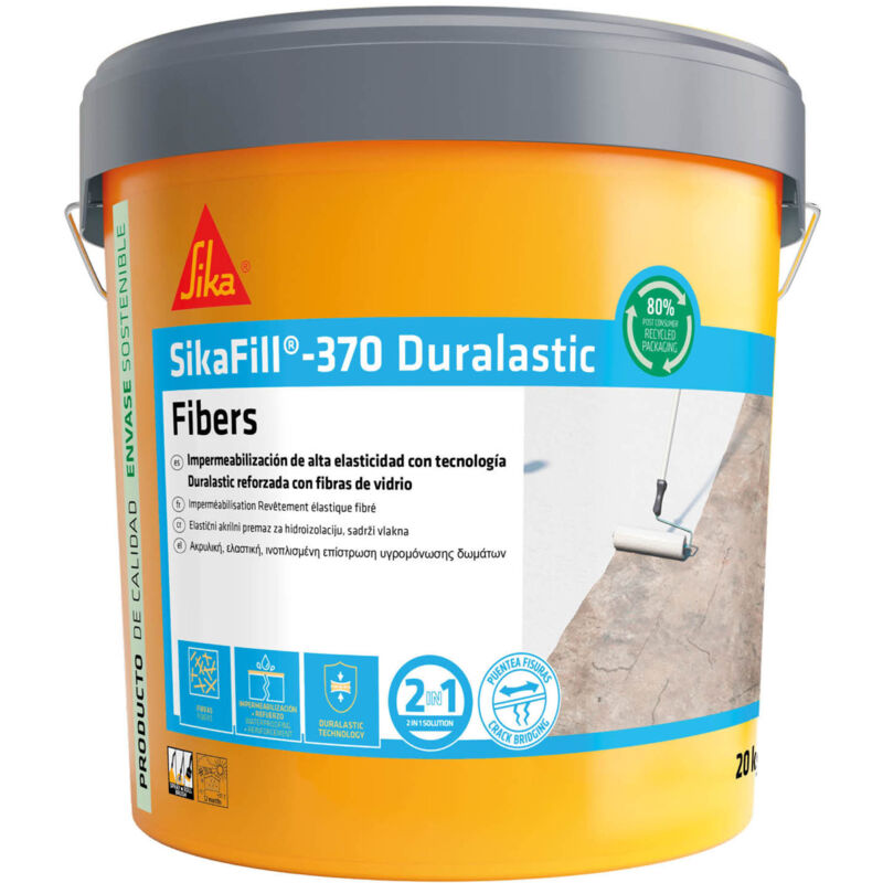 SIKA, Impermeabilización reforzada con fibra, SikaFill 370 Fibers, Gris ...